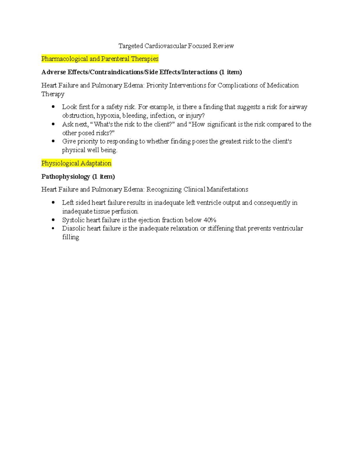 Targeted Cardiovascular Focused Review - Targeted Cardiovascular ...