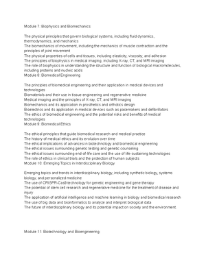 Interdisciplinary Biology for Engineering and Physical Sciences (3,0) (BIO 222)#3 - Module 16 ...