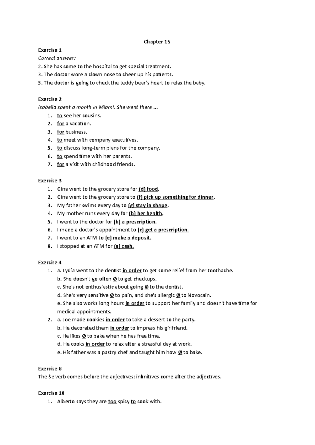 Grammar Chapter 15 Exercise 1-17 - Chapter 15 Exercise 1 Correct answer ...