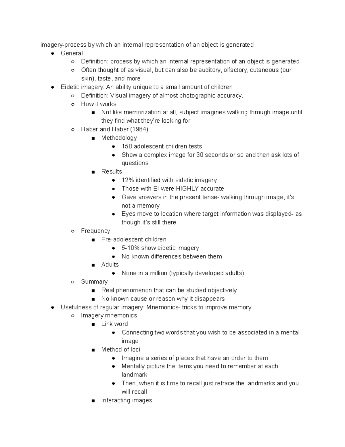 Cog 7 visual imagery - imagery-process by which an internal ...