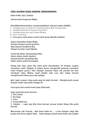 Teks pengacara majlis Pelancaran Bulan Kebangsaan 2018 - MAJLIS ...