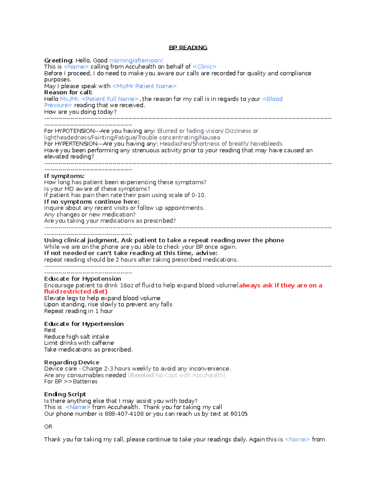 BP Reading - adult nursing medical surgical - NURS 3561 - UT Arlington ...