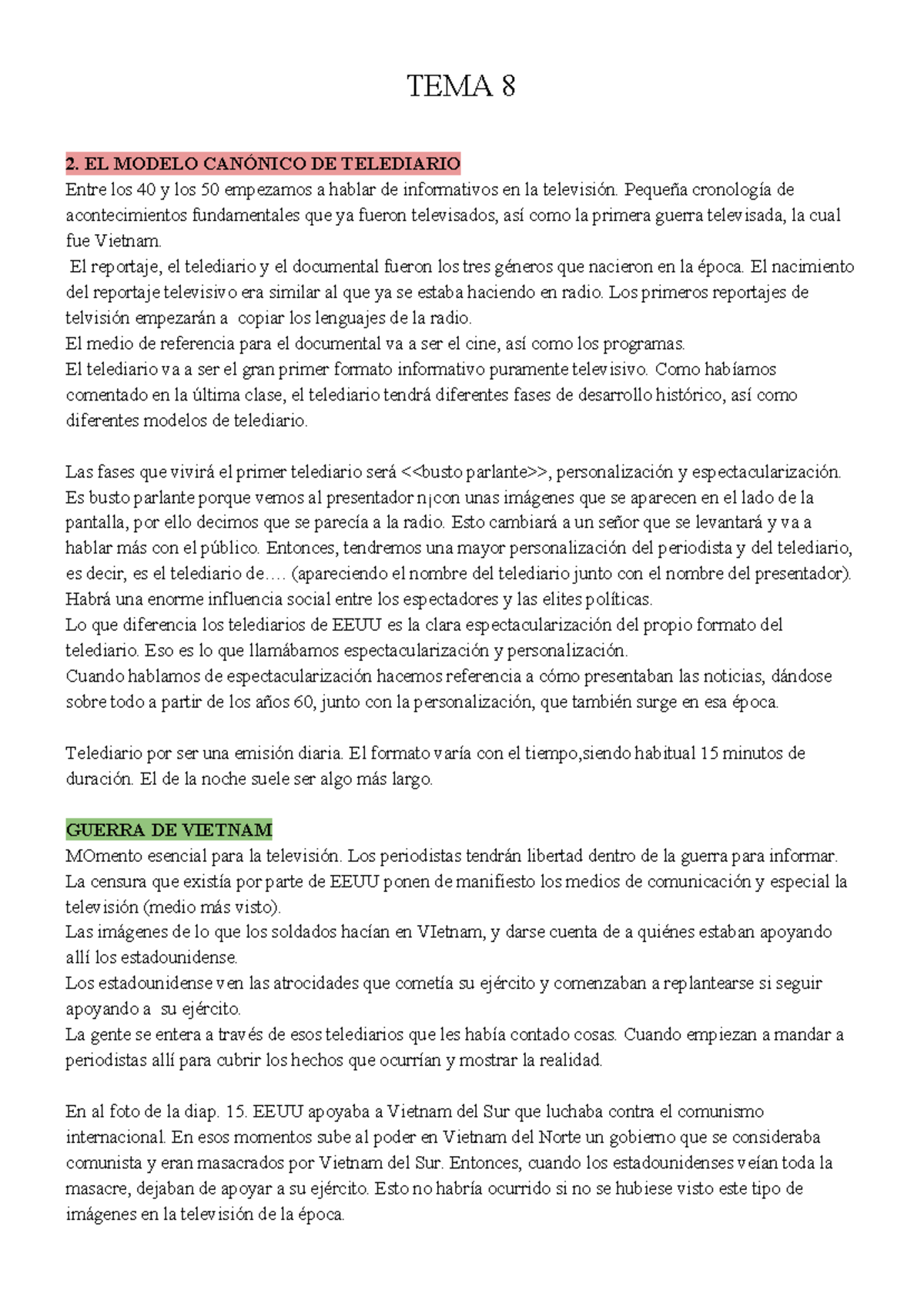 TEMA 8 - Apuntes 8 - TEMA 8 2. EL MODELO CANÓNICO DE TELEDIARIO Entre ...