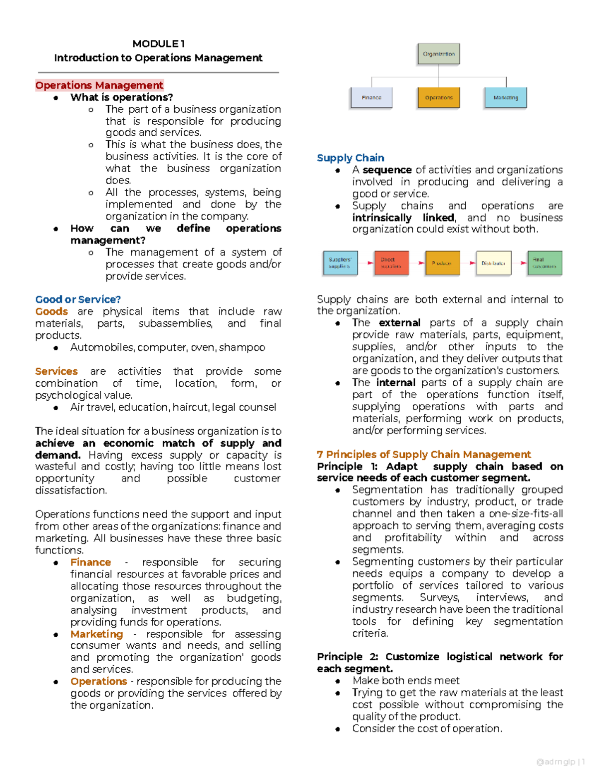 [104] 1. Intro to Operations Management - MODULE 1 Introduction to Operations Management ...