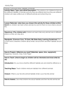 School Age Lesson Plan Questions - This should be 5-7 sentences.: I ...