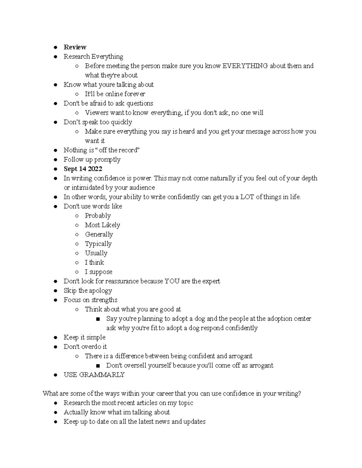 Mass Media Wtiting Notes - Kaleb Calmer - Review Research Everything ...