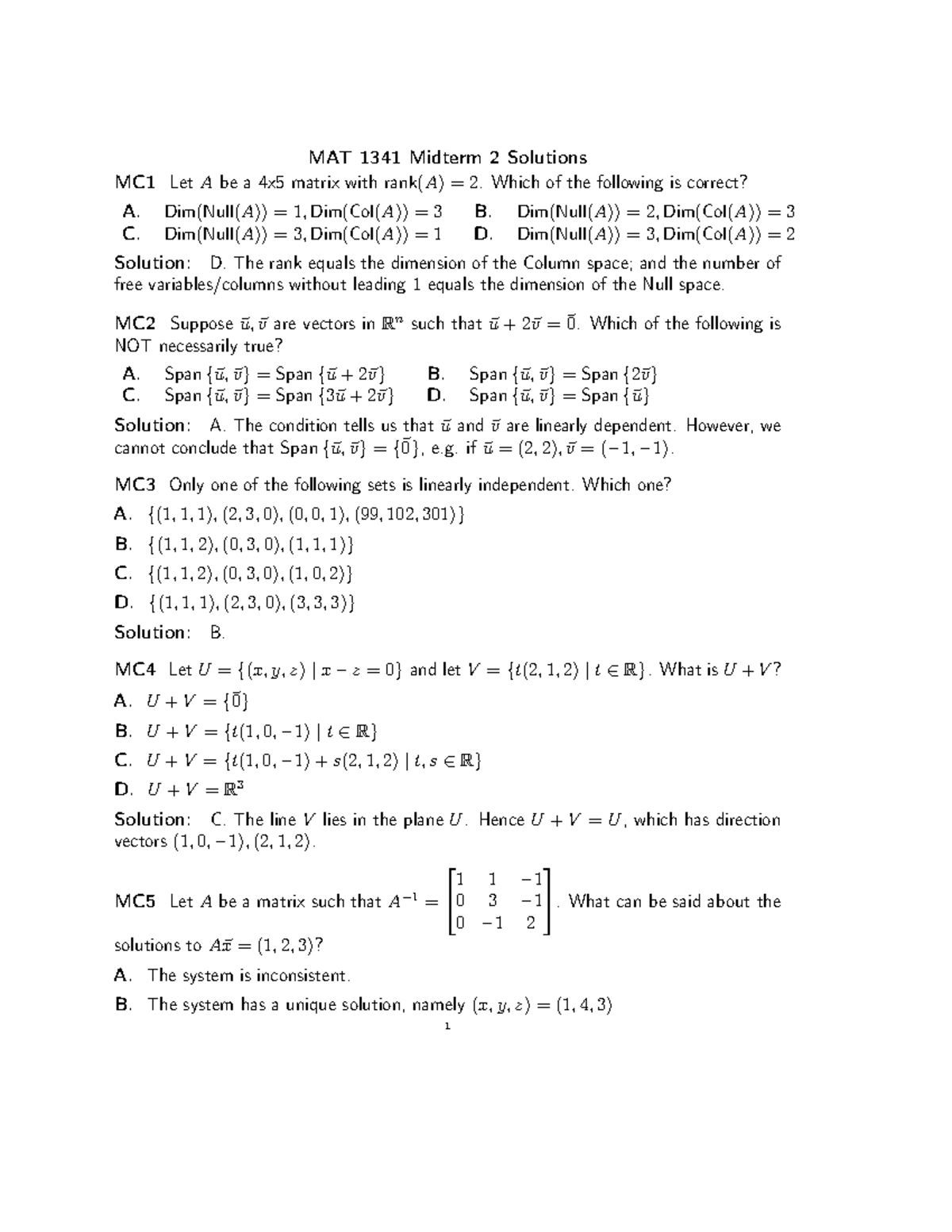 M2V2sol - MAT 1341 Midterm 2 for the Fall 2021 Term. - MAT 1341 Midterm ...