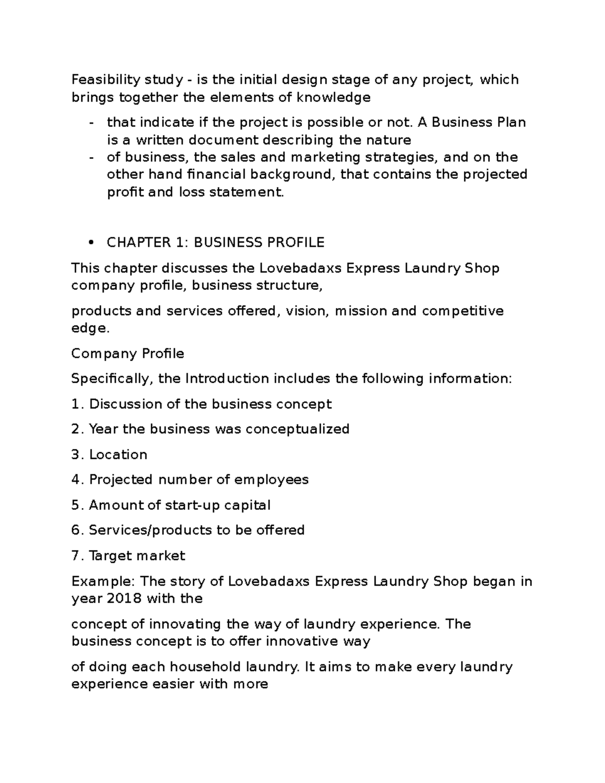 Entrep lecture - Feasibility study - is the initial design stage of any ...