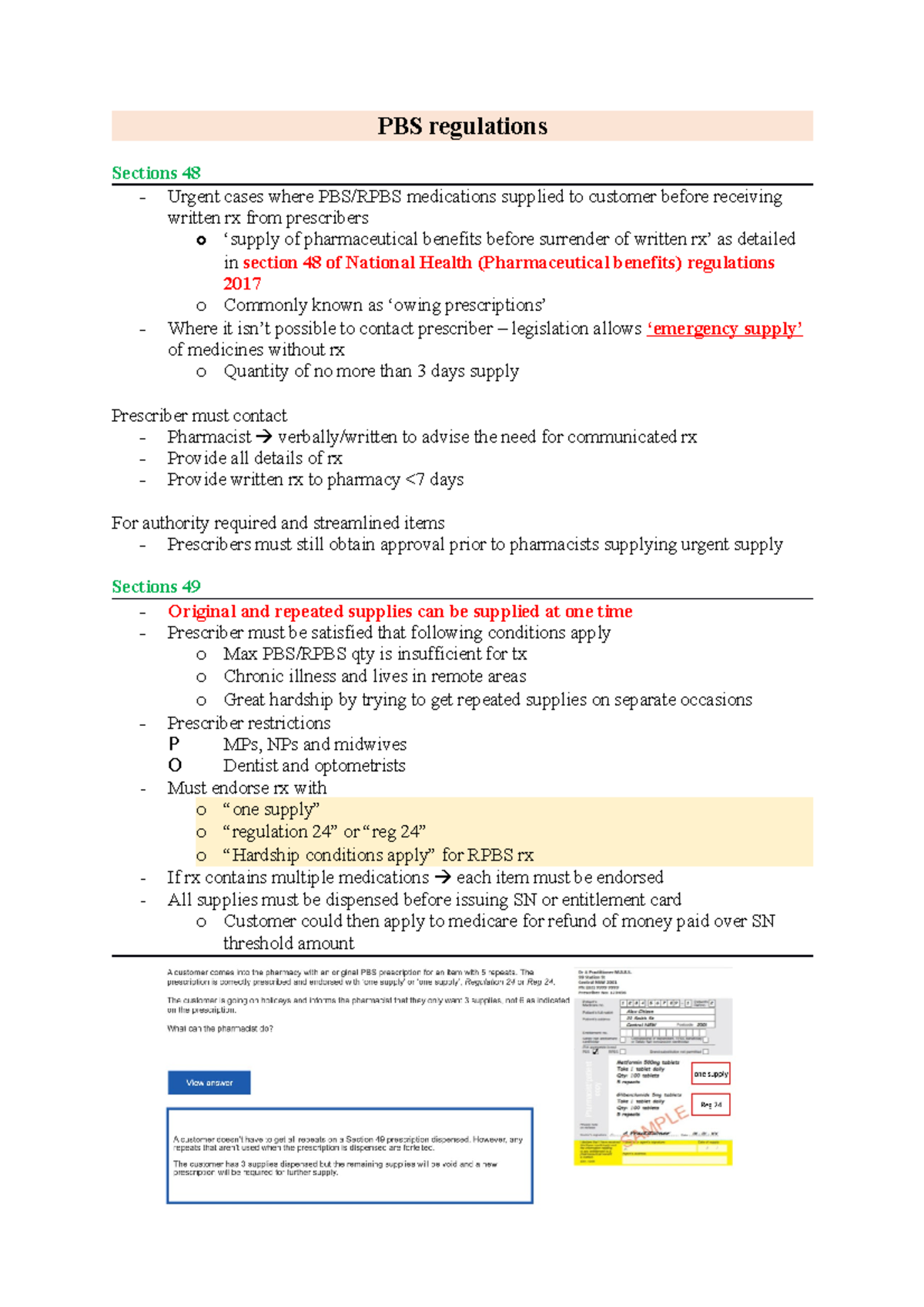 PBS regulations - PBS regulations Sections 48 Urgent cases where PBS ...