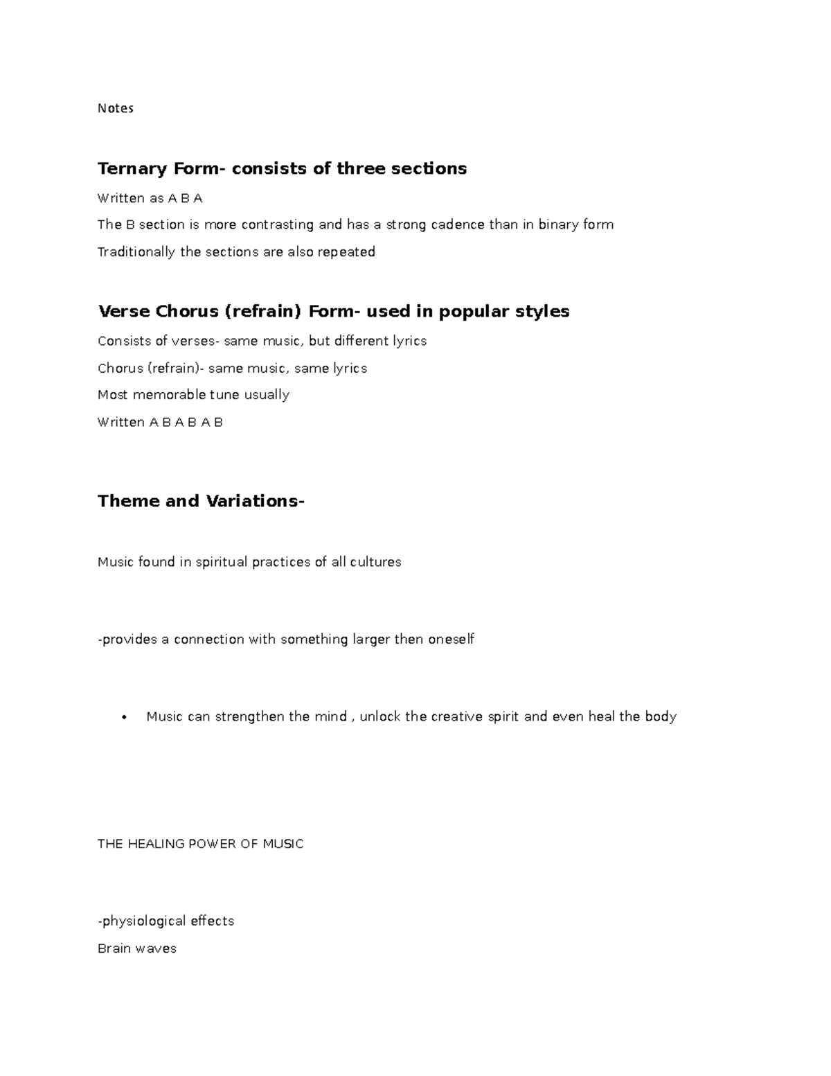 Document 162 - music started - Notes Ternary Form- consists of three ...