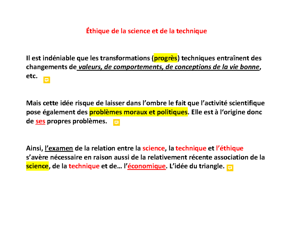 Éthique de la science et de la technique - Mais cette idée risque de ...