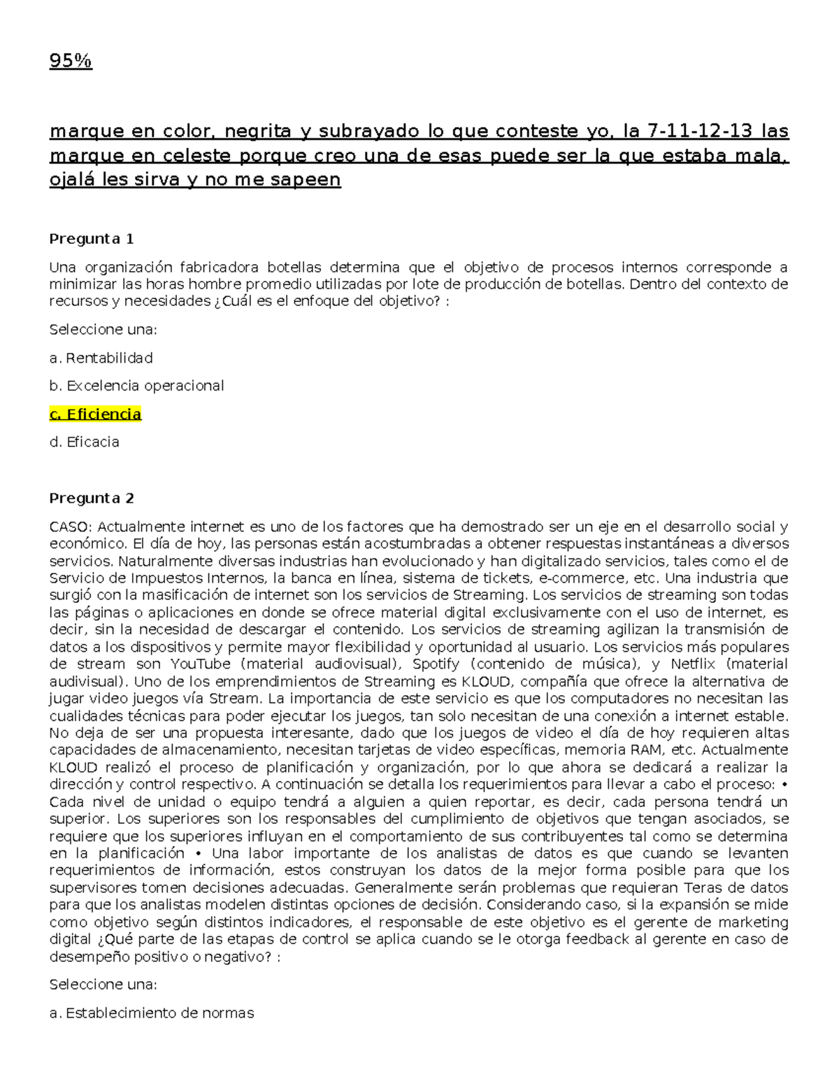 Administracion examen 02 - 95% marque en color, negrita y subrayado lo ...