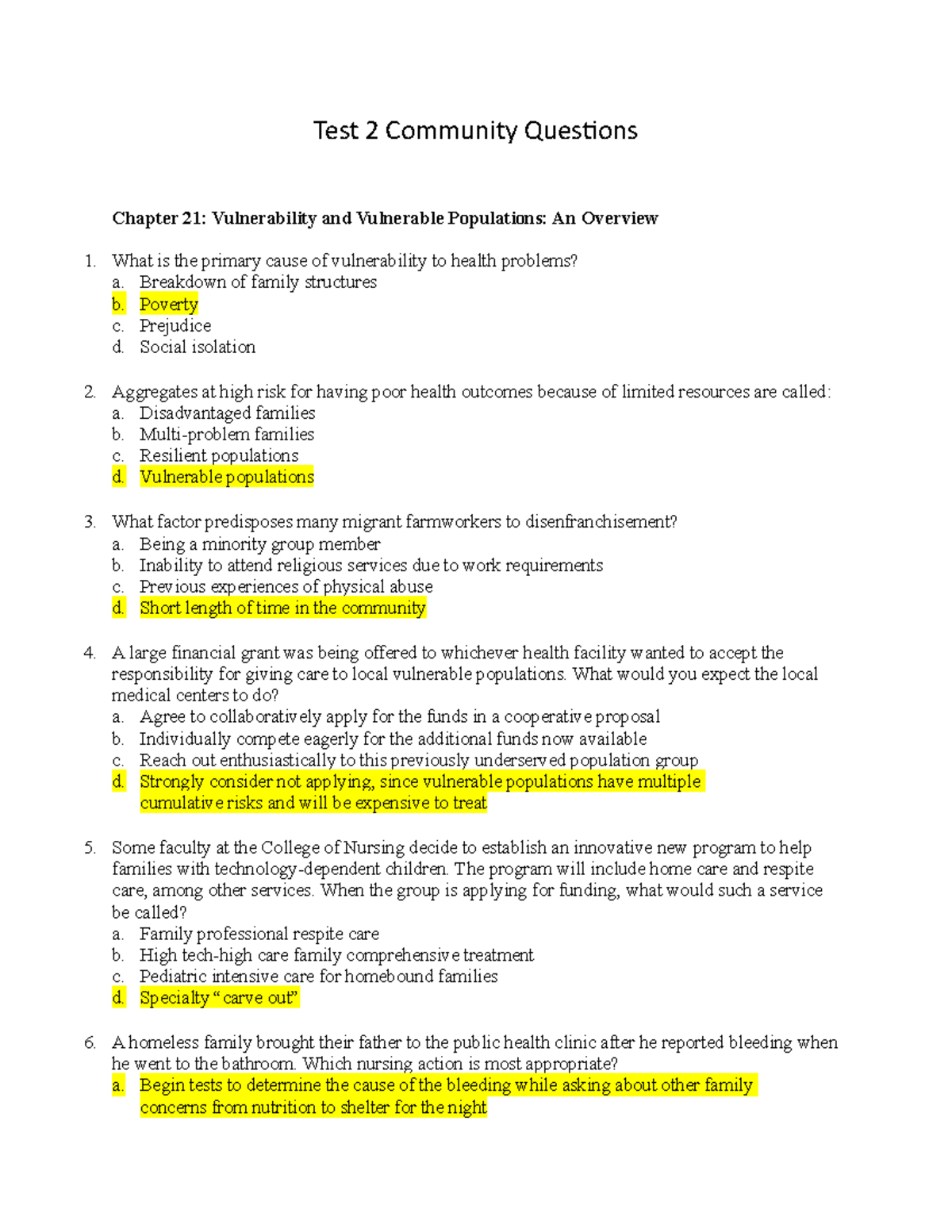 Test 2 Community Questions - Test 2 Community Questions Chapter 21 ...