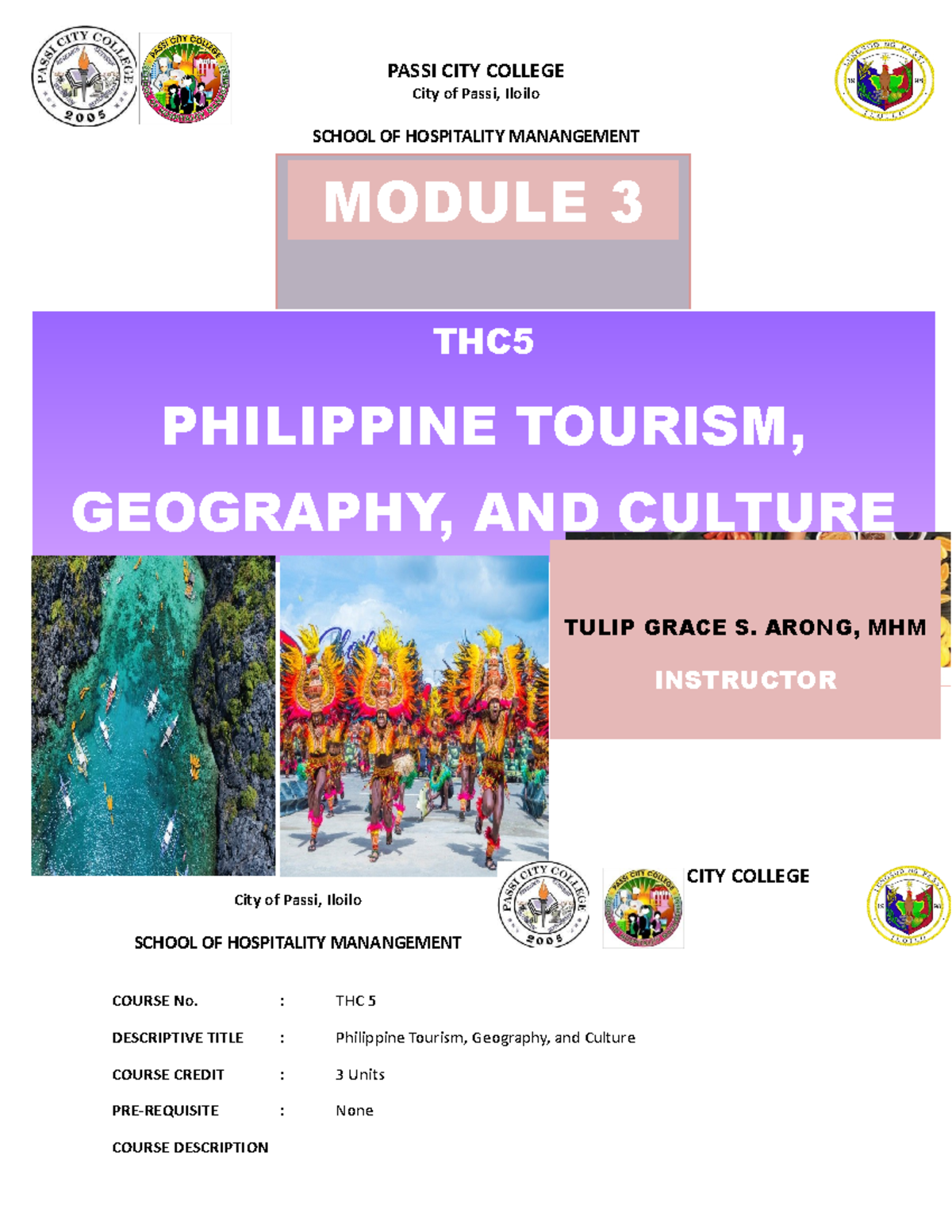 THC5 Module 3 PHIL TOUR - PASSI CITY COLLEGE City of Passi, Iloilo ...