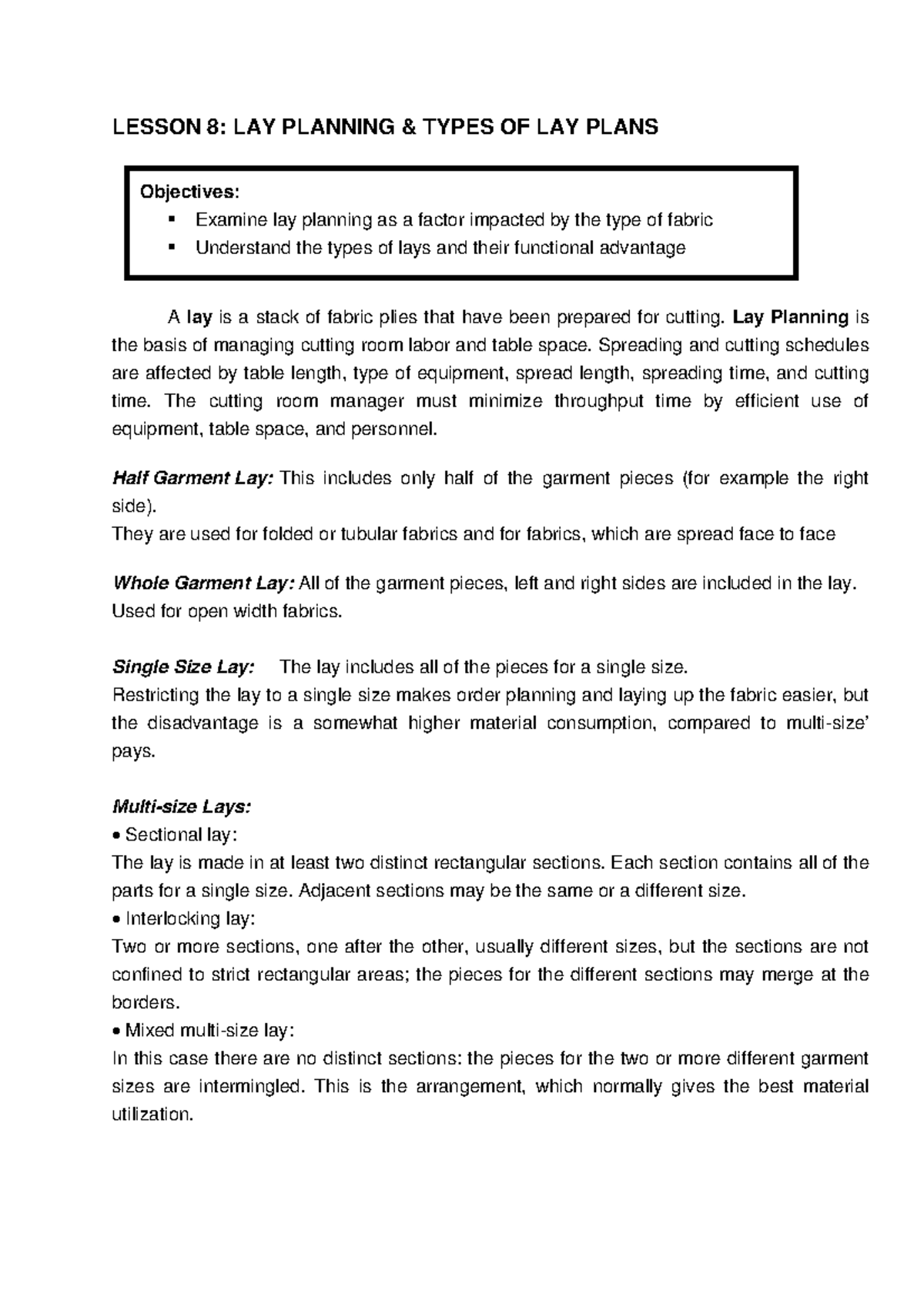 08-LAY- Planning- Types - LESSON 8: LAY PLANNING & TYPES OF LAY PLANS ...