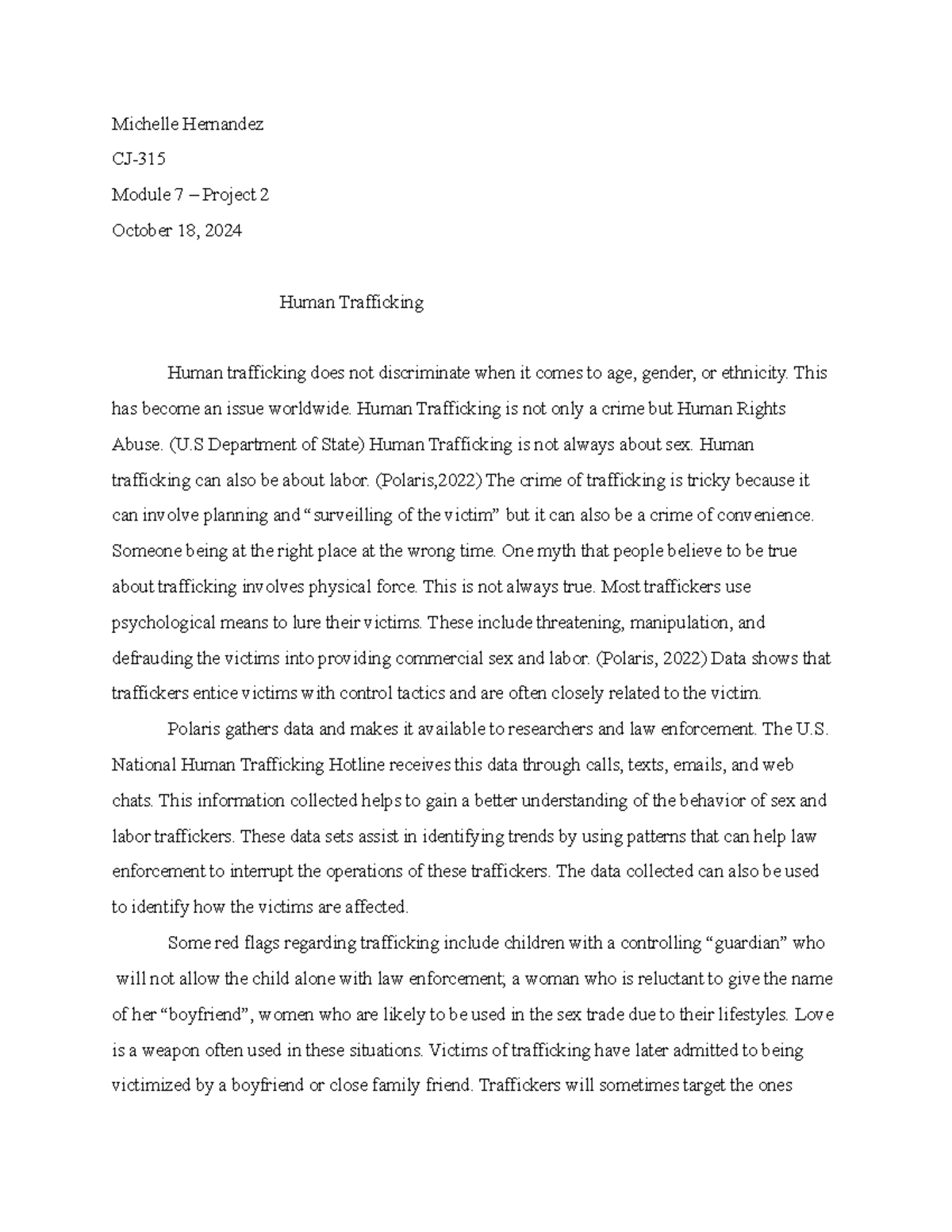 Michelle Hernande 3 - module 7 - Michelle Hernandez CJ- Module 7 ...