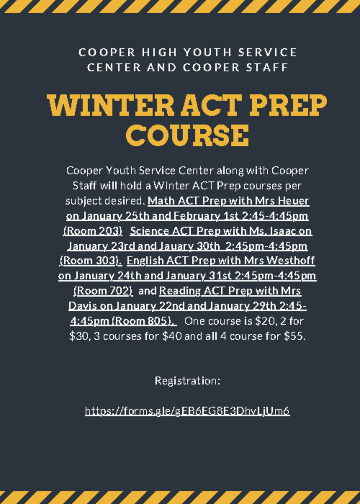 ACT Prep Winter 202324 2-1 - WINTER ACT PREP COURSE C O O P E R H I G H ...