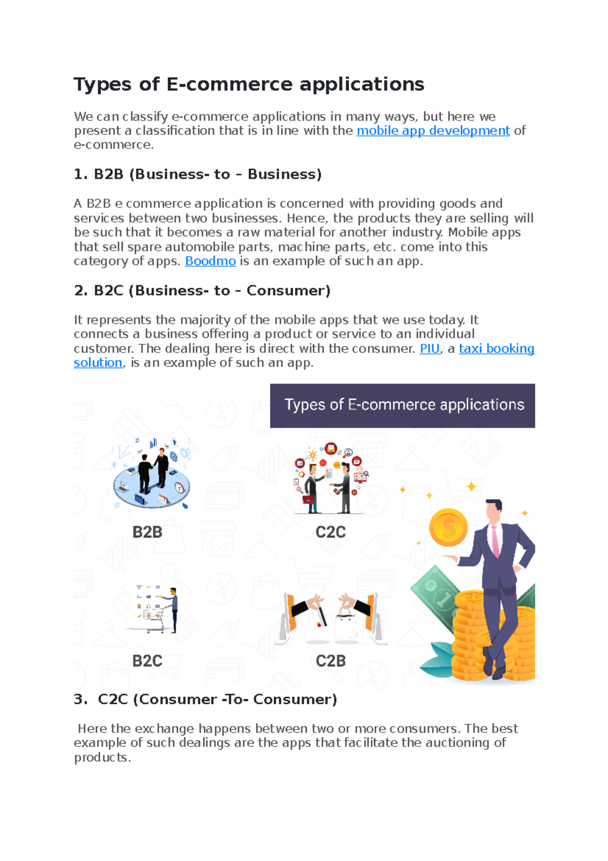 Notes Fecom - Types of E-commerce applications We can classify e ...