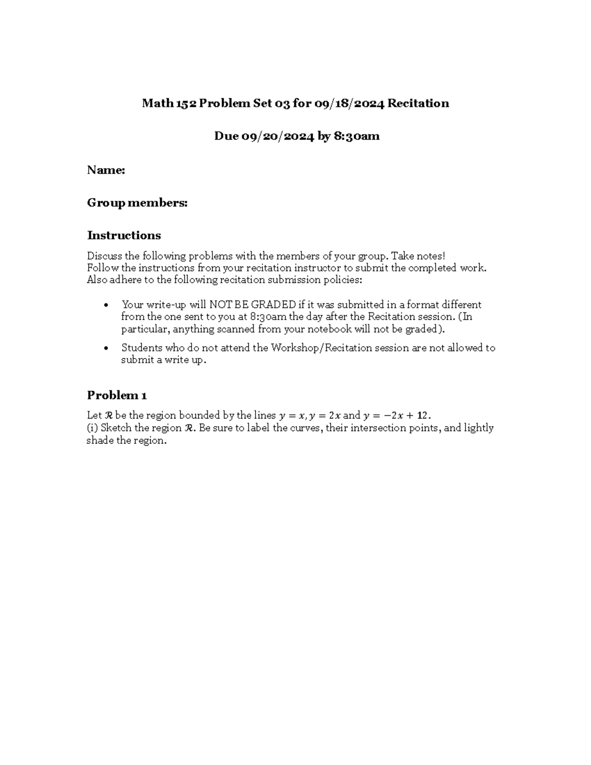 Workshop 3 Template - Math 152 Problem Set 03 for 09/18/2024 Recitation ...