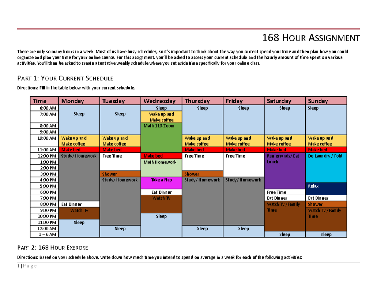 168 Hour Assignment (Compatible Version) - 168 HOUR ASSIGNMENT There ...