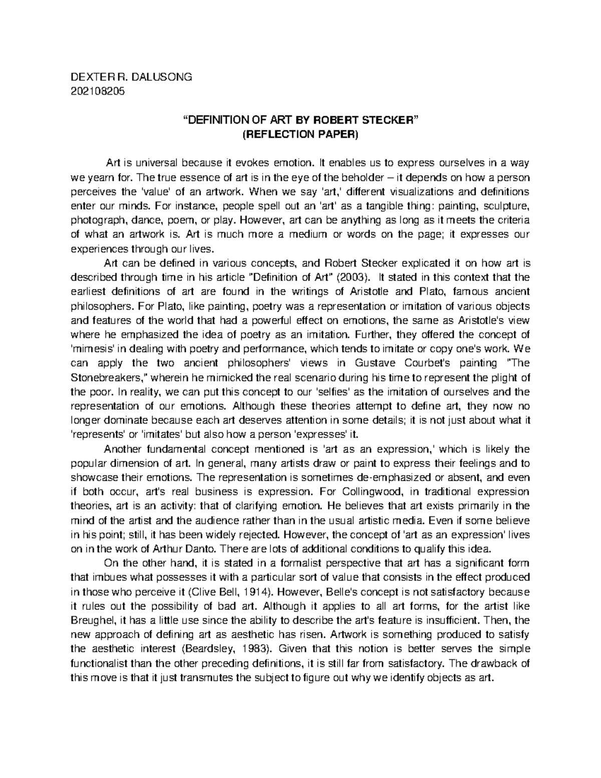 M1A1 What is Art Dexter R - DEXTER R. DALUSONG 202108205