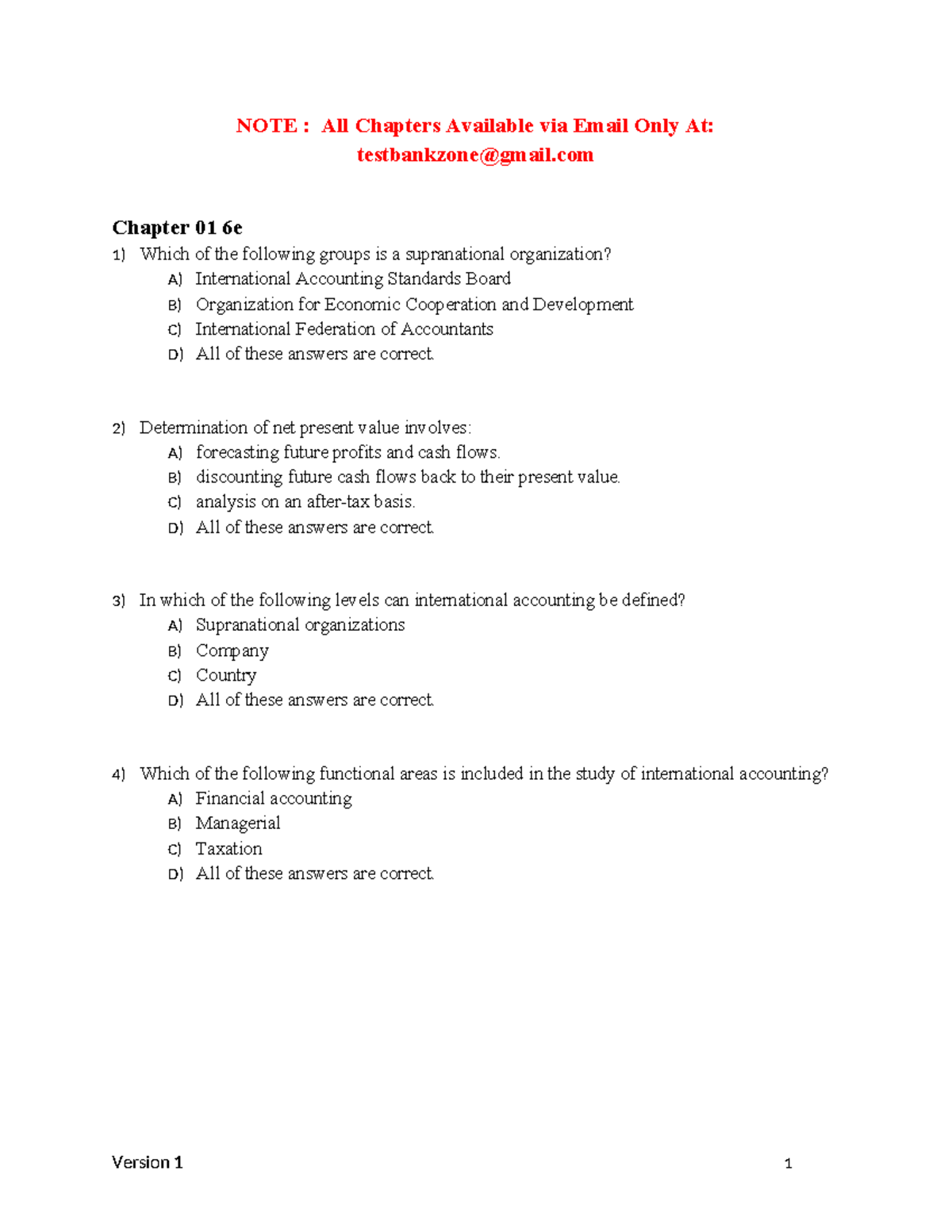 Test Bank and Solutions For International Accounting, 6th Edition By ...