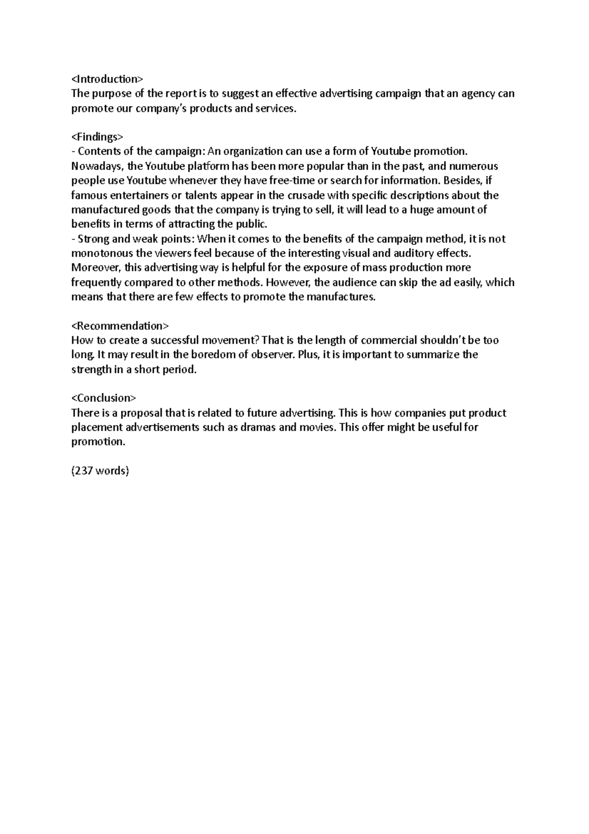 Short Report 2 The Purpose Of The Report Is To Suggest An Effective
