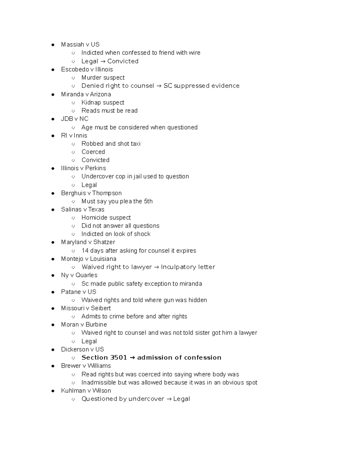 Crim Pro Study Guide - Detailed notes of these sections of the class ...
