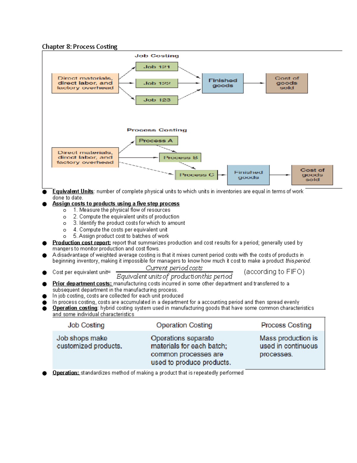 Chapter 8 - Lecture notes 8 - Chapter 8: Process Costing Equivalent ...