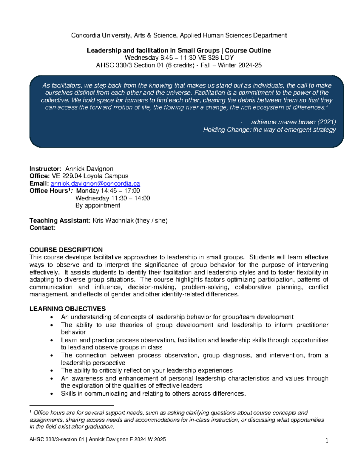 Outline Leadership and facilitation in Small Groups - As facilitators ...