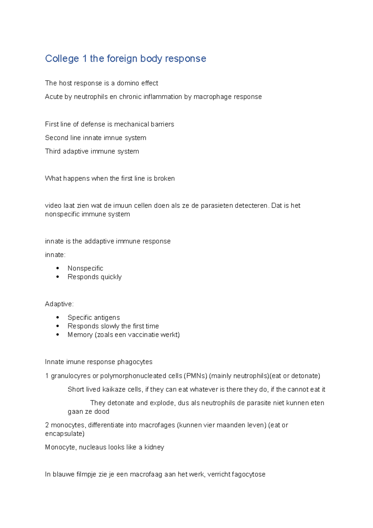 College 1 foreing body response - College 1 the foreign body response ...