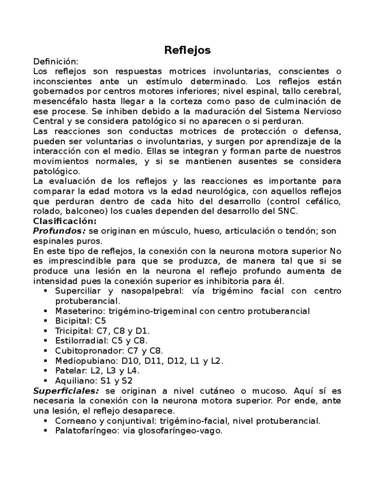 Reflejos del ser humano - Reflejos Definición: Los reflejos son respuestas motrices ...