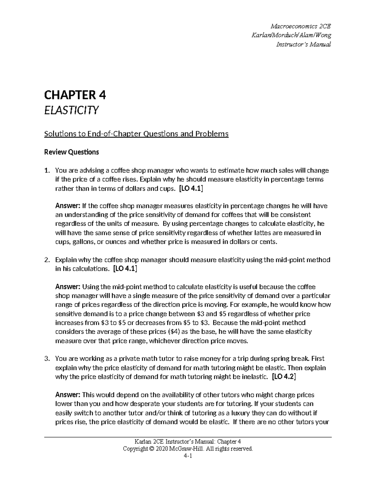 Karlan Micro 2ce IM Ch04 - Karlan/Morduch/Alam/Wong Instructor’s Manual CHAPTER 4 ELASTICITY ...