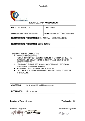2023-SOE226C-SICK TEST MEMO - SICK ASSESSMENT MEMO DATE: 10 October ...