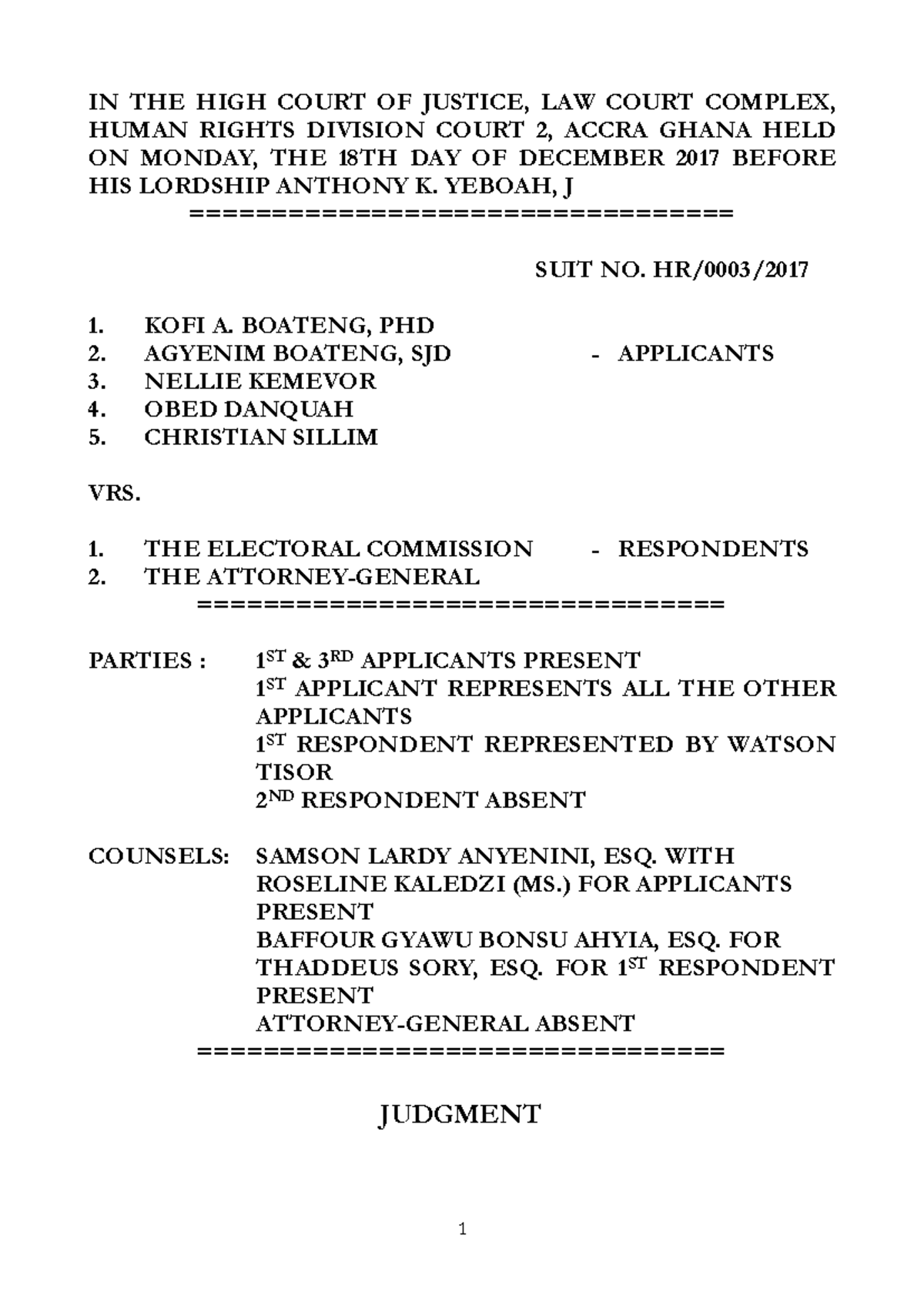 Ropaa Judgment pdf-1 - Lecture materials - IN THE HIGH COURT OF JUSTICE ...