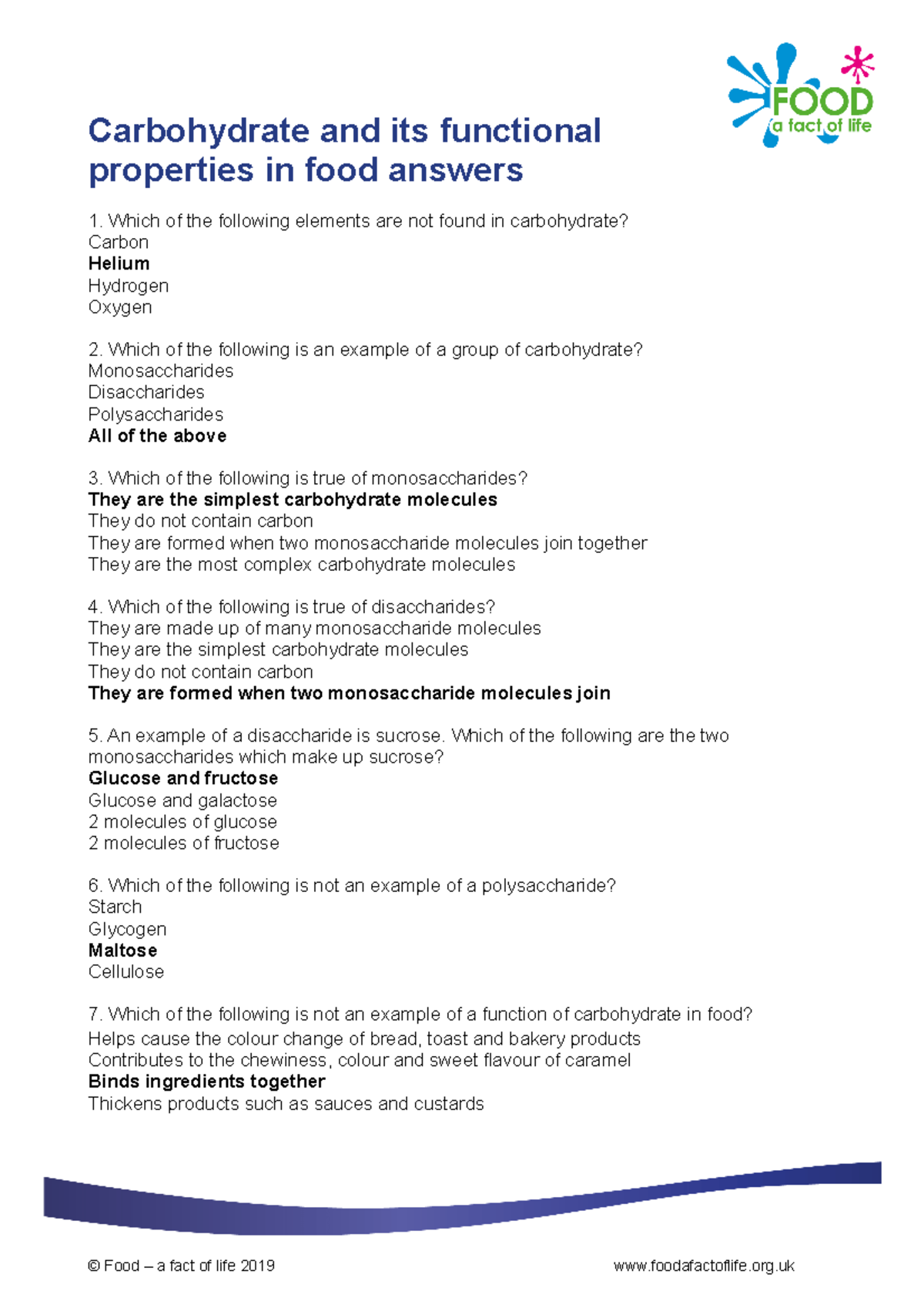 Carbohydrate kq answers 1416he - Carbohydrate and its functional ...