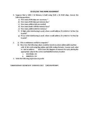 CSI 251 Tutorial 1 week4 - Department of Computer Science CSI 251 /263 ...