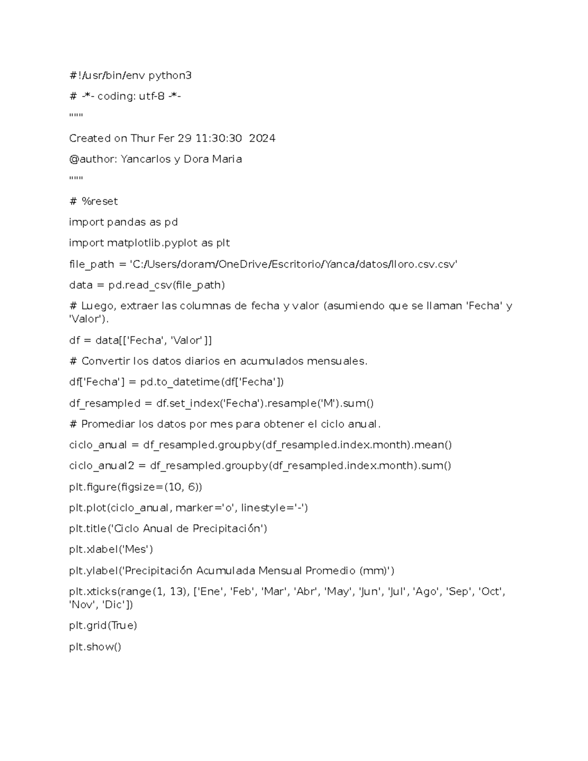 Excel de lloro - #!/usr/bin/env python - coding: utf-8 - """ Created on ...
