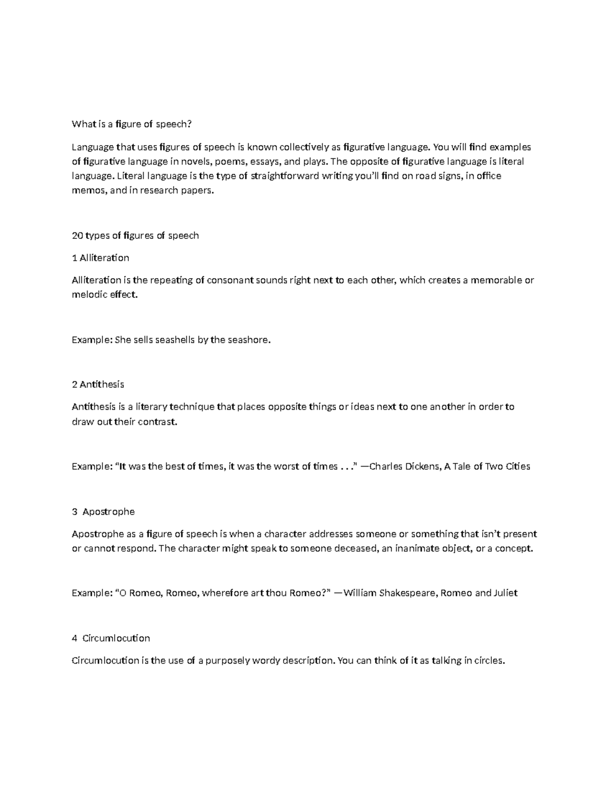 Figure of speech - You will find examples of figurative language in ...