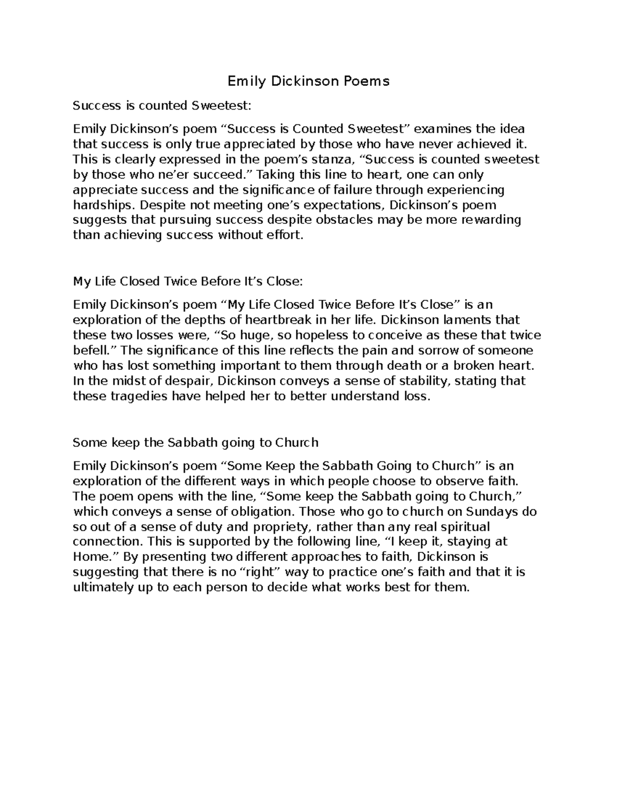 Emily Dickinson Poems - Emily Dickinson Poems Success is counted ...