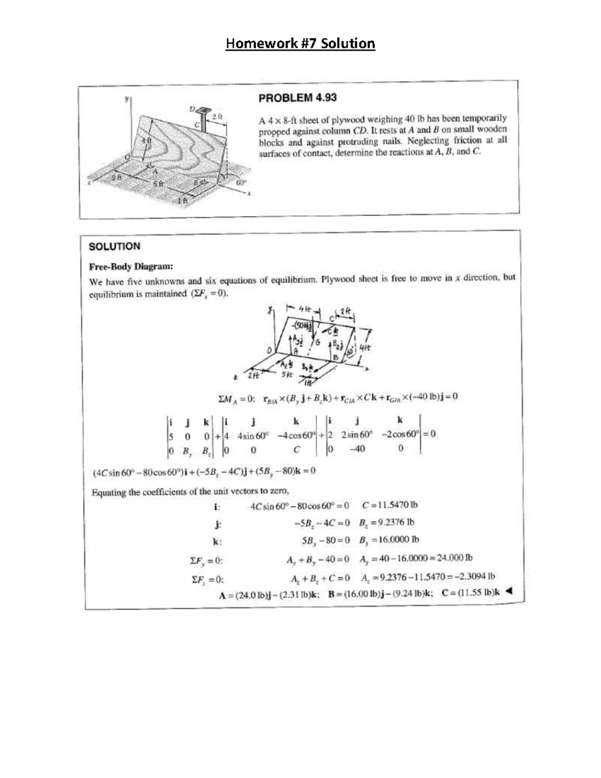Hw7 solution 1 - ENG1400 - Homework #7 Solution - Studocu