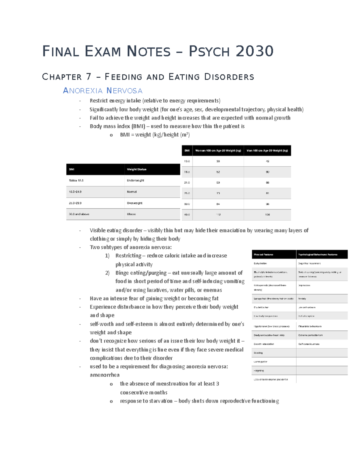 Final Exam Notes - Chapters 7, 9, 11, 14 - FINAL EXAM NOTES – PSYCH ...