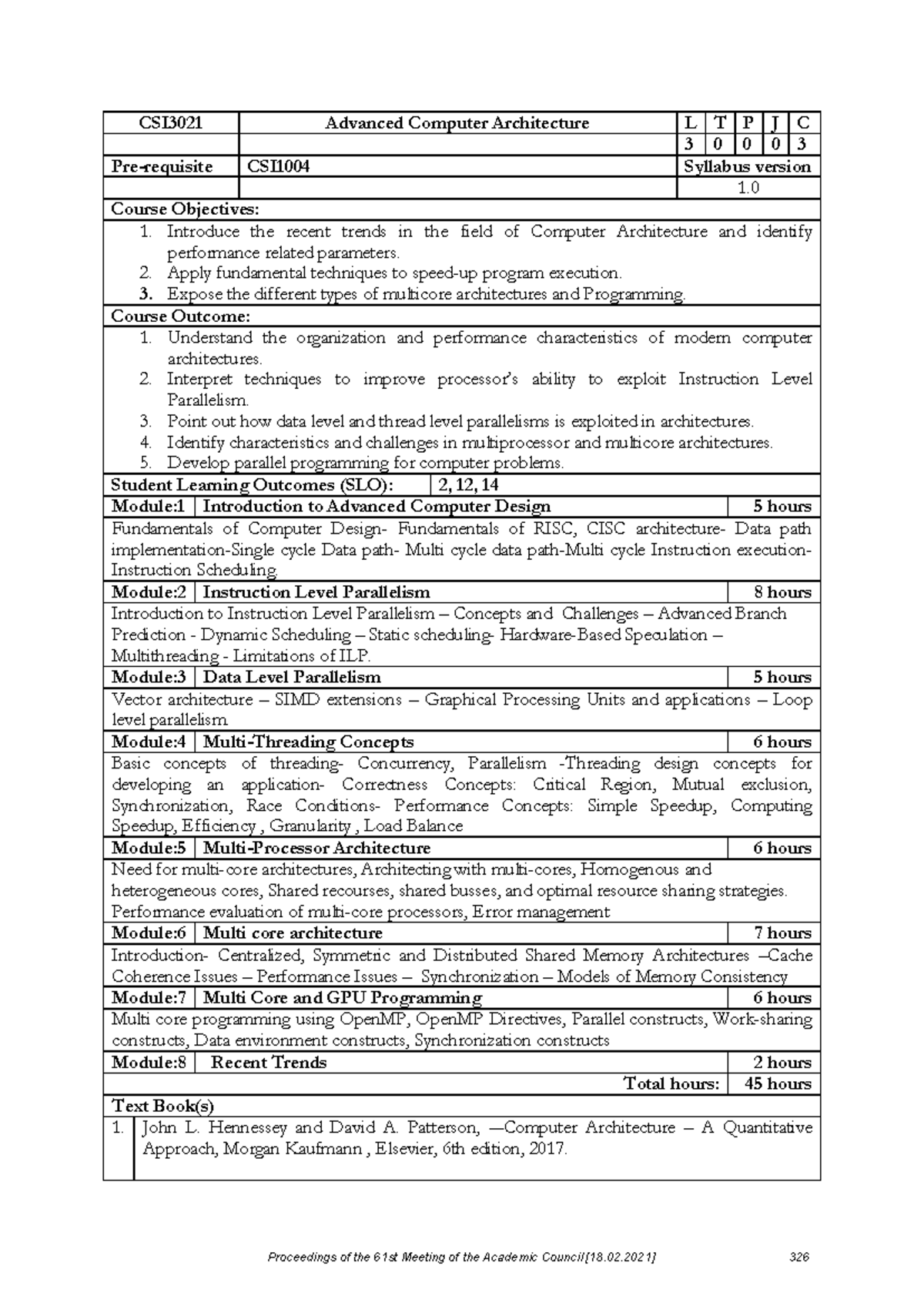 CSI3021 Advanced- Computer- Architecture TH 1.0 66 CSI3021 61 ACP - CSI3021 Advanced Computer ...