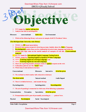 ENG515 complete Handouts PDF - Teaching of Reading and Writing Skills ...