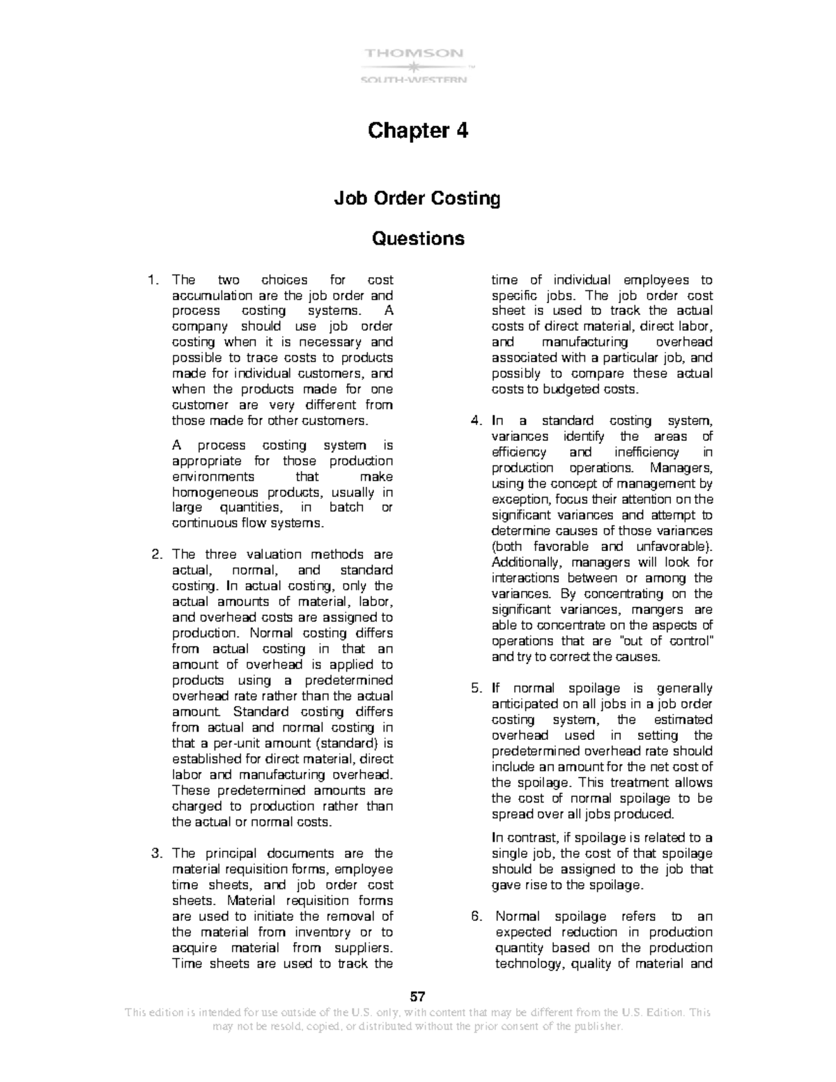 Kinney AISE 04IM - Job Order Costing Questions The two choices for cost ...