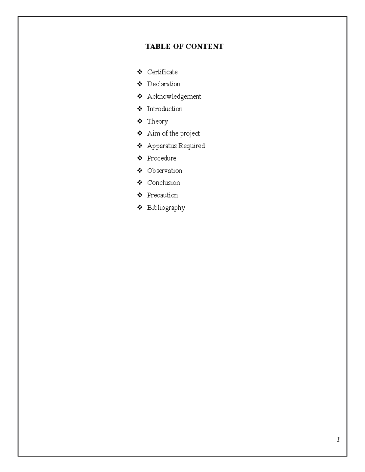 Chemistry - TABLE OF CONTENT Certificate Declaration Acknowledgement ...