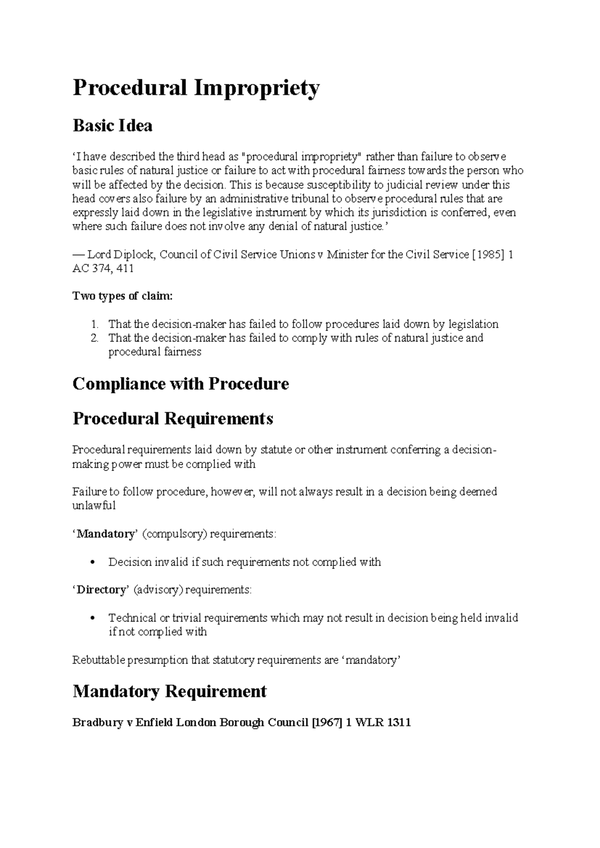 Judicial Review - pt4 (Procedural Impropriety) - Procedural Impropriety ...