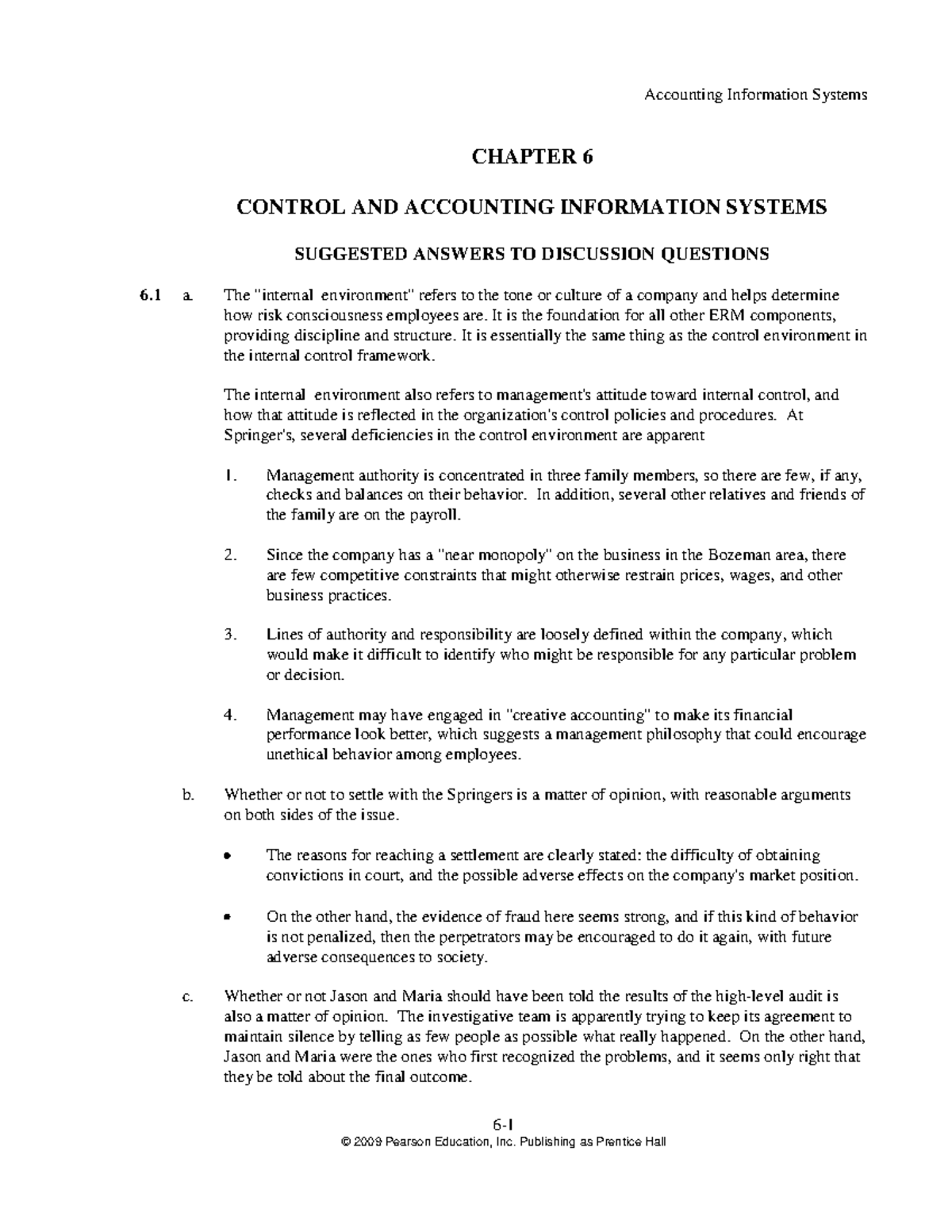 Solution Manual Accounting Information Systems 11e by Romney 06 chapter ...