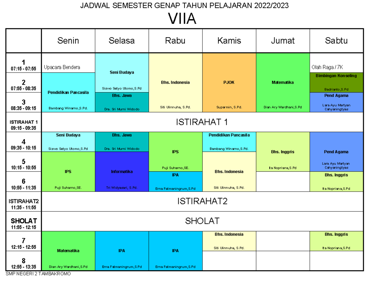 Jadwal Perkelas 2 - Hguh - Pendidikan Pancasila Bambang Winarno,S. IPS ...