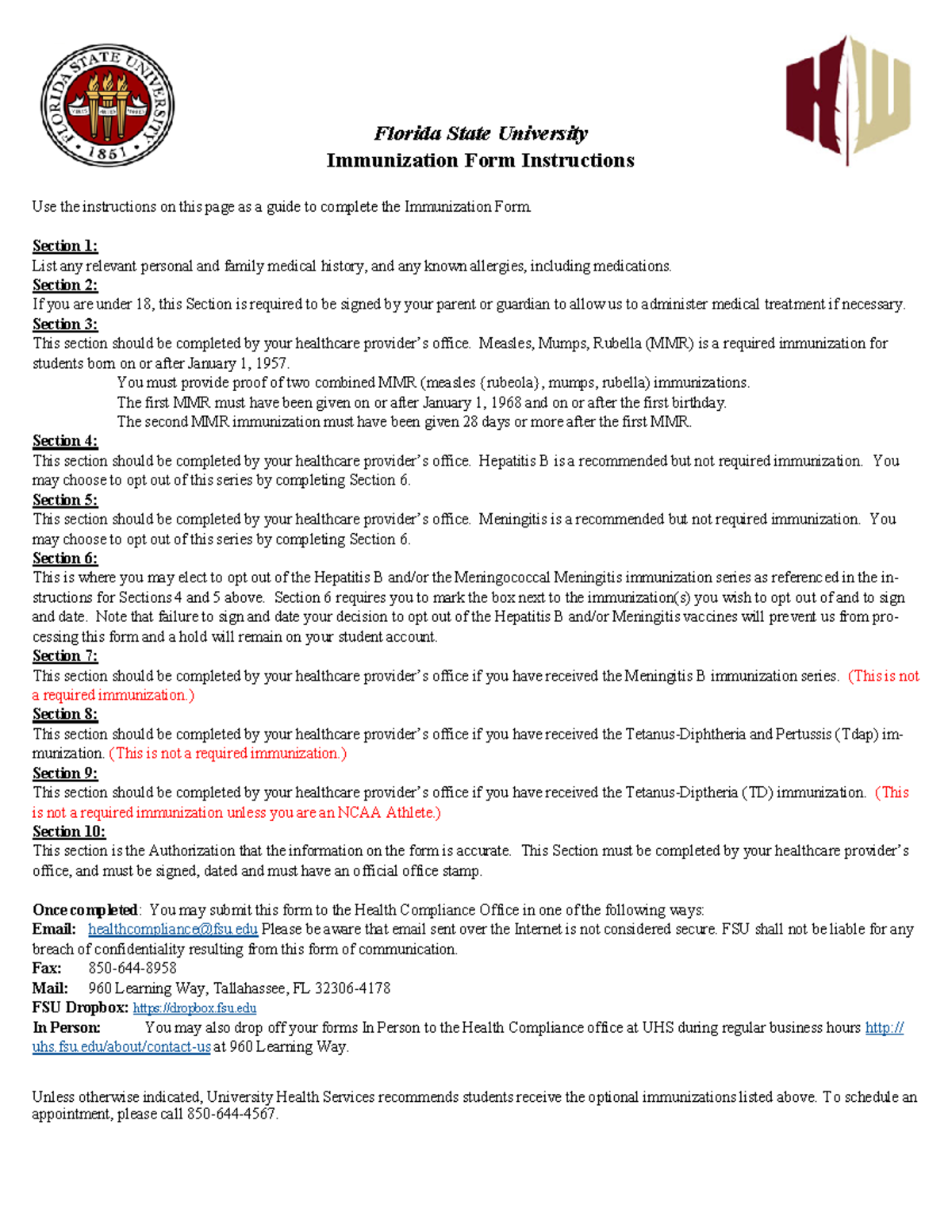 New-Compliance-Form - Here it is - Florida State University ...